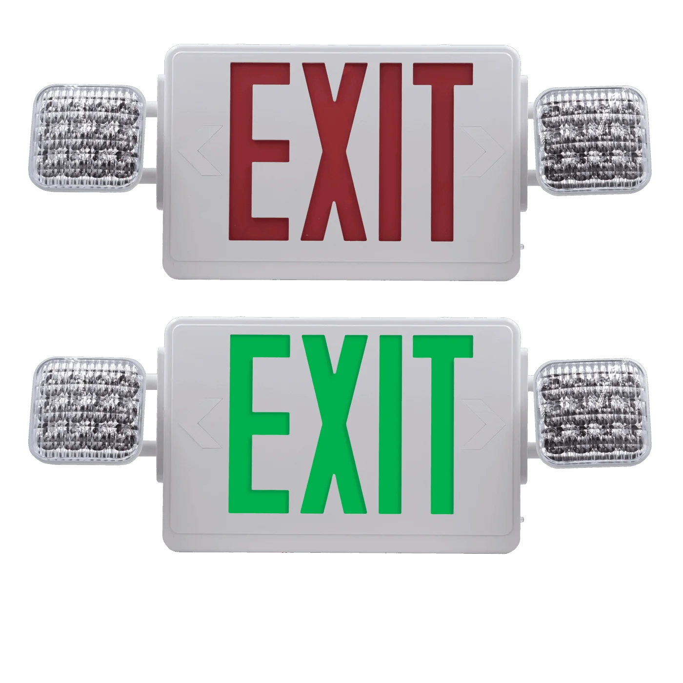 RED/GREEN LED Exit Sign & Emergency Light Combination with Remote ...